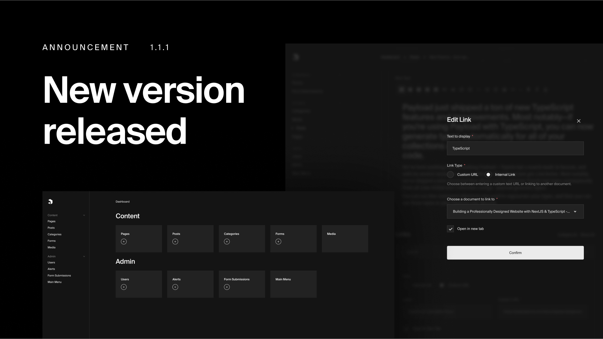 Version 1.1.1 Released | Blog | Payload CMS